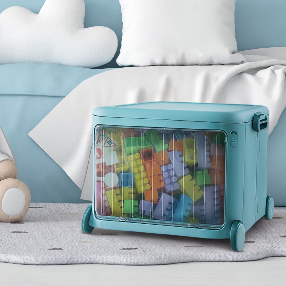 Froppi Plastic Kids Toy Storage Box with Lid, Stackable Toy Organizer ...