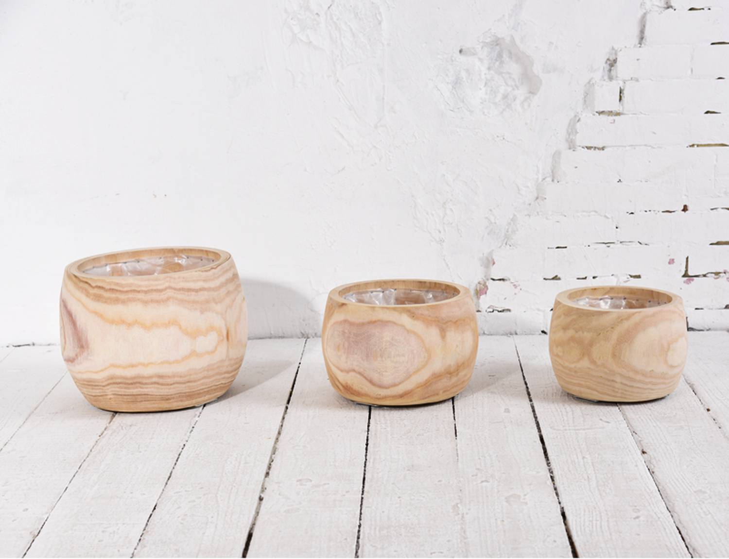 HORTICO ECO Brown Wooden House Planter Round Indoor Plant Pot for House ...