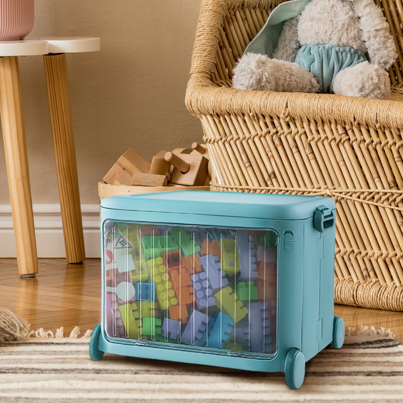 Froppi Plastic Kids Toy Storage Box with Lid, Stackable Toy Organizer ...