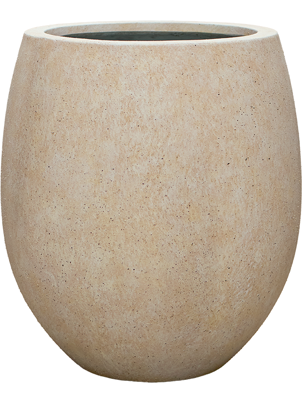 Hailey (Dia) 27cm Planter | Beige Travertine Ficonstone Round Indoor ...