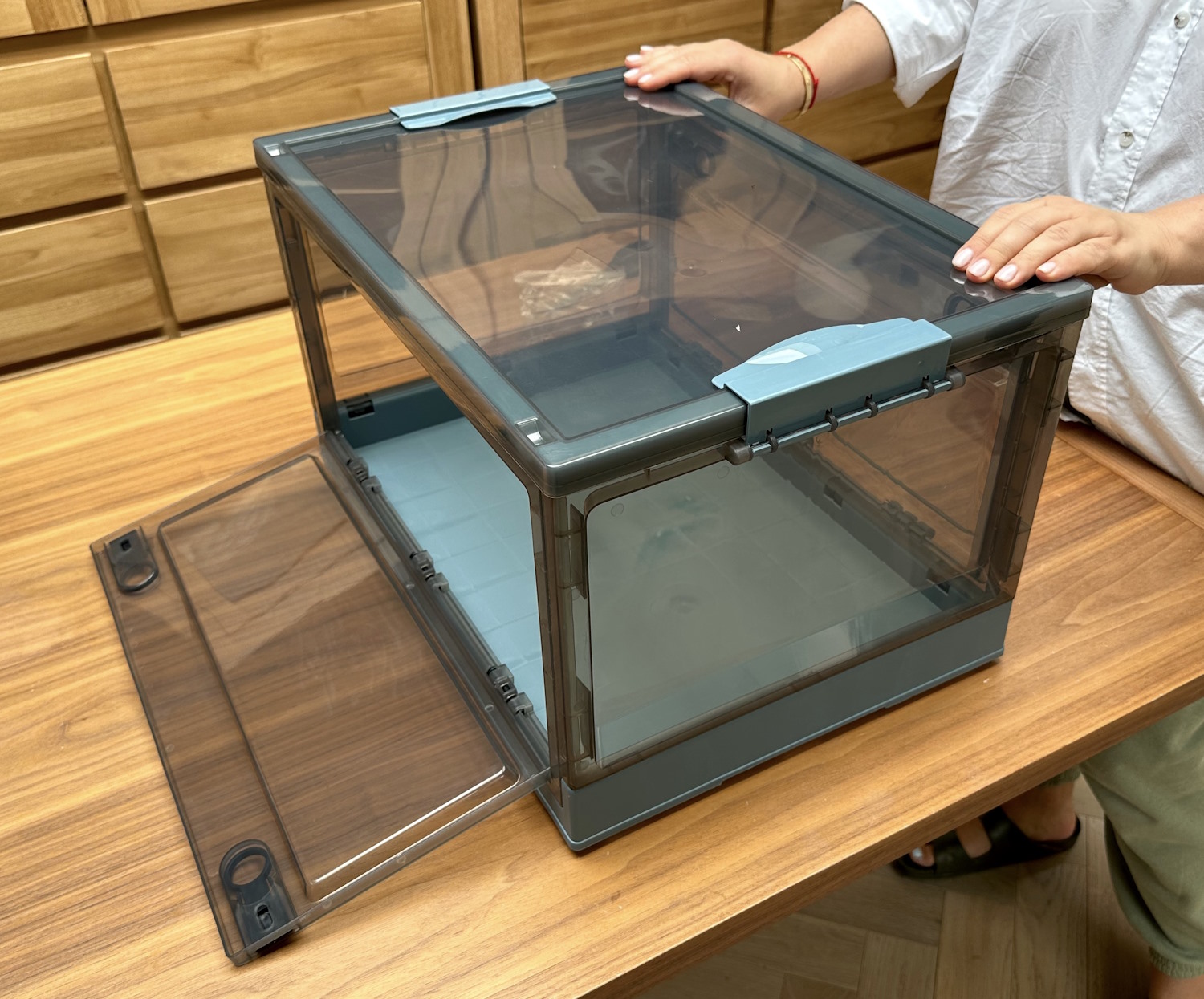 Collapsible Large White Hard Plastic Multi-purpose Storage Box for Toys ...