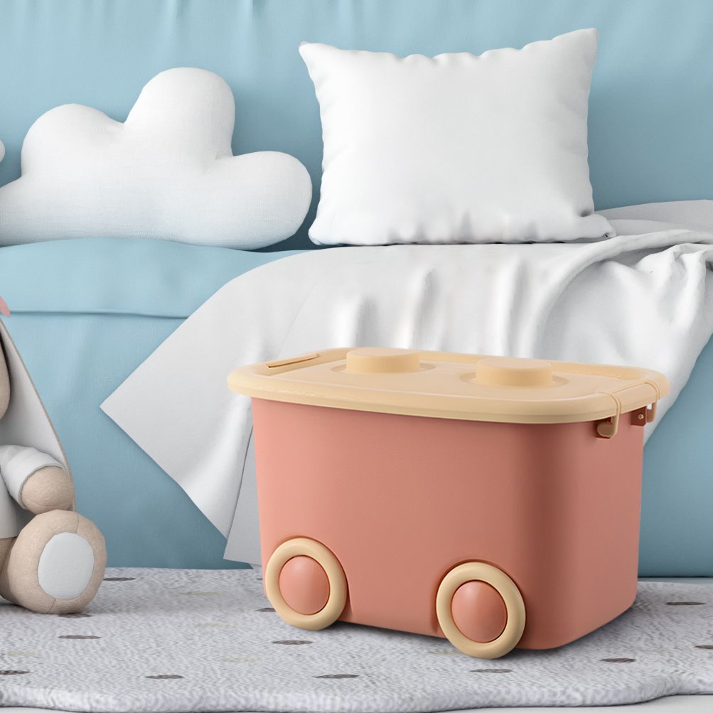 Froppi Plastic Kids Toy Storage Box with Lid and Wheels, Stackable Toy ...