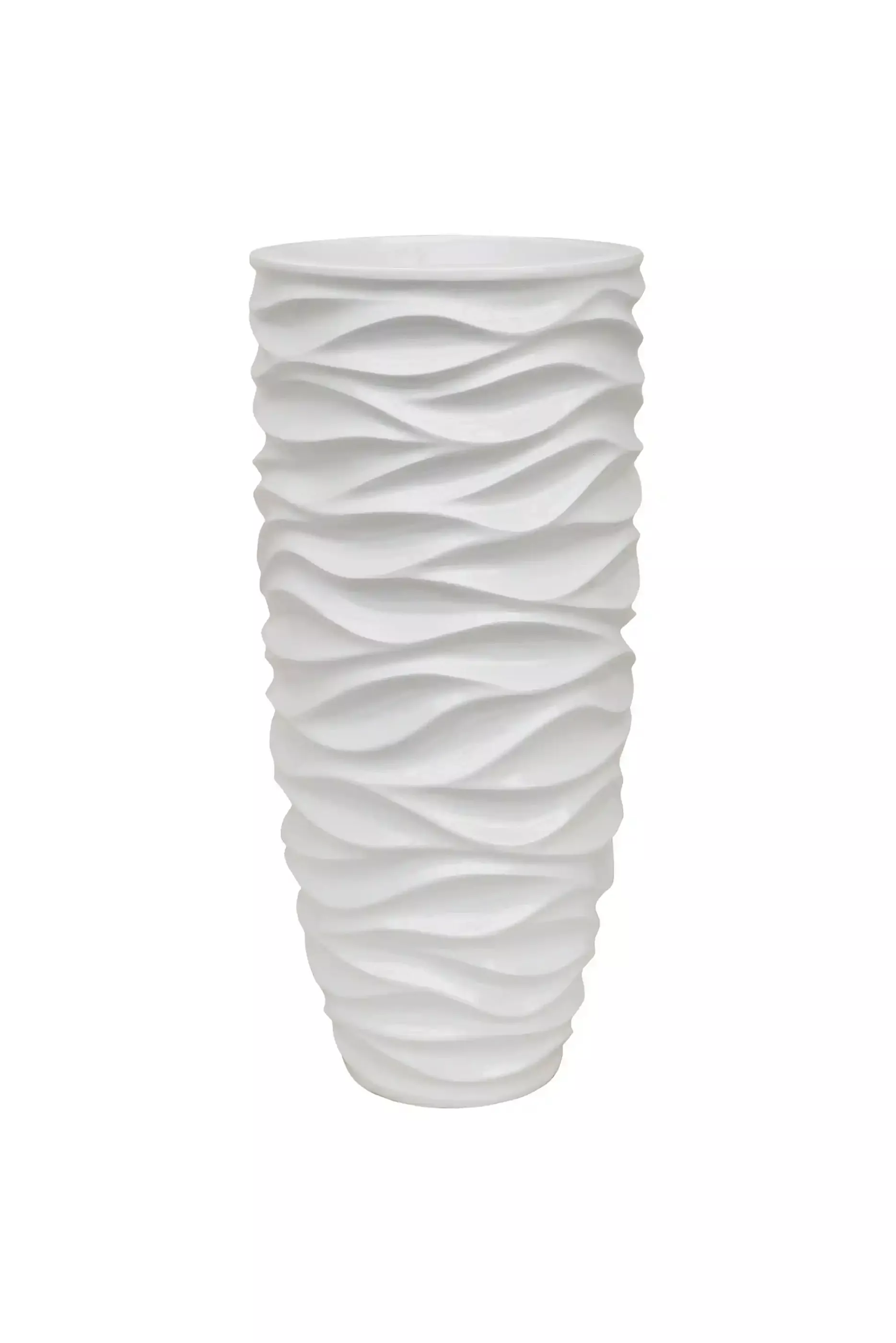 Luxe Lite Glossy Sea Tall White Large D35 H76 cm Indoor Planter, 73L ...
