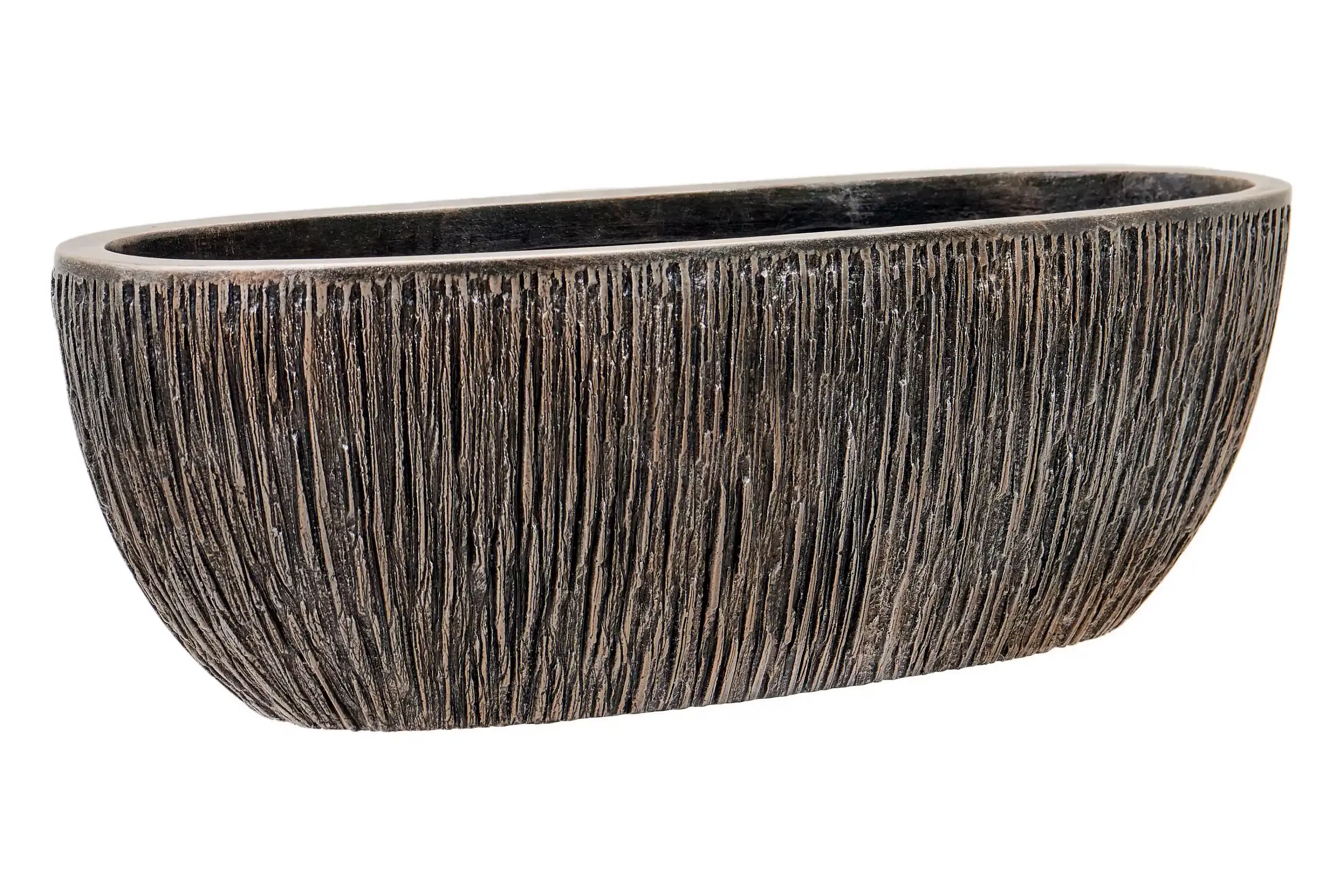 Luxe Waterfall Oval Planter | Bronze Polyresin Indoor Plant Pot L60 W20 ...