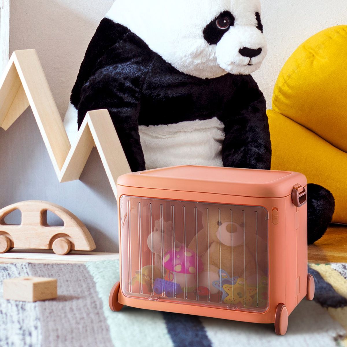 Froppi Plastic Kids Toy Storage Box with Lid, Stackable Toy Organizer ...